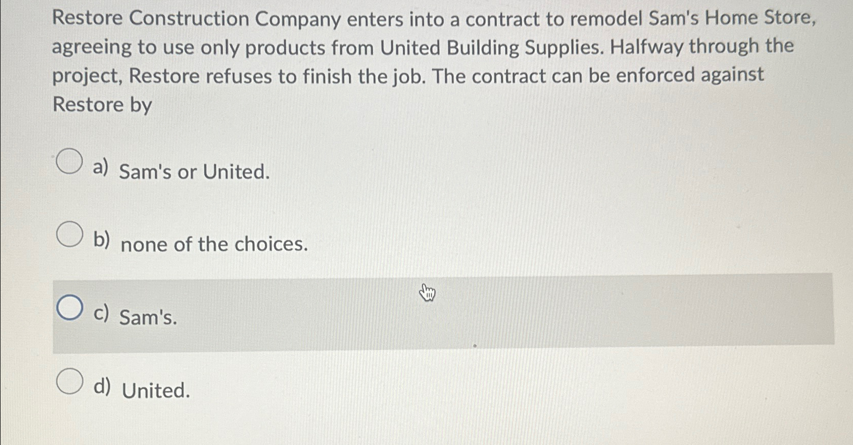 Solved Restore Construction Company enters into a contract | Chegg.com