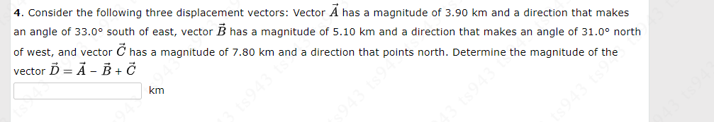 Solved 1.4Consider the following three displacement vectors: | Chegg.com