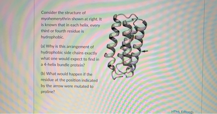 Solved Consider the structure of myohemerythrin shown at | Chegg.com