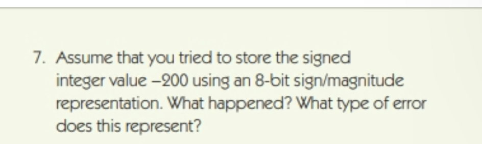 Solved Assume that you tried to store the signed integer | Chegg.com