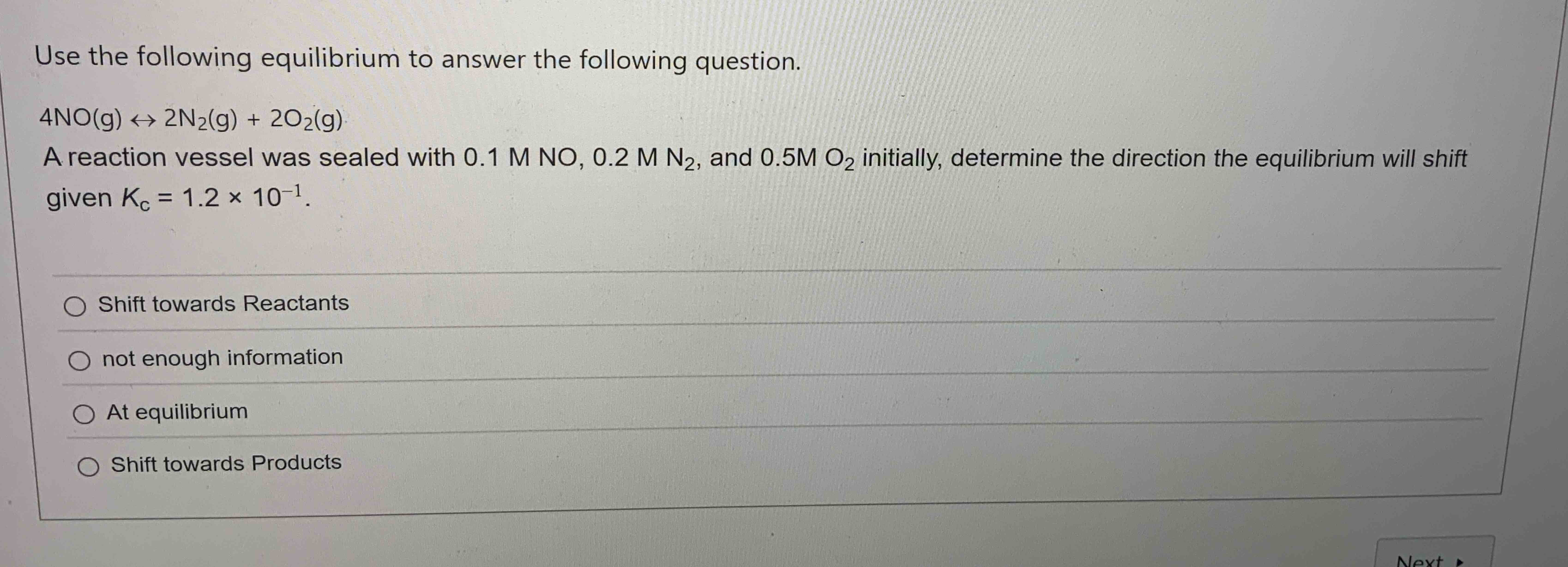 Solved Use the following equilibrium to ﻿answer the | Chegg.com