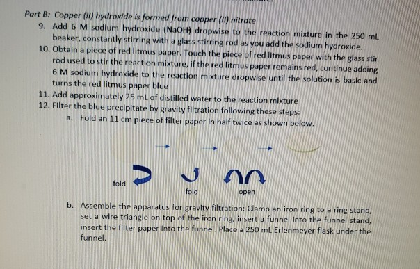 Solved Part B: Copper (II) hydroxide is formed from copper | Chegg.com