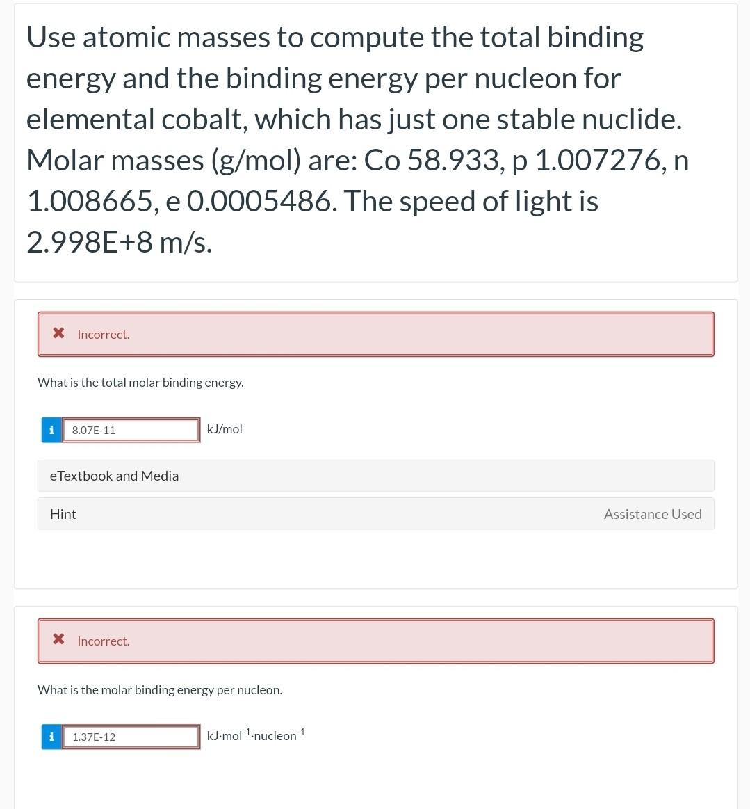 Solved Use atomic masses to compute the total binding energy | Chegg.com