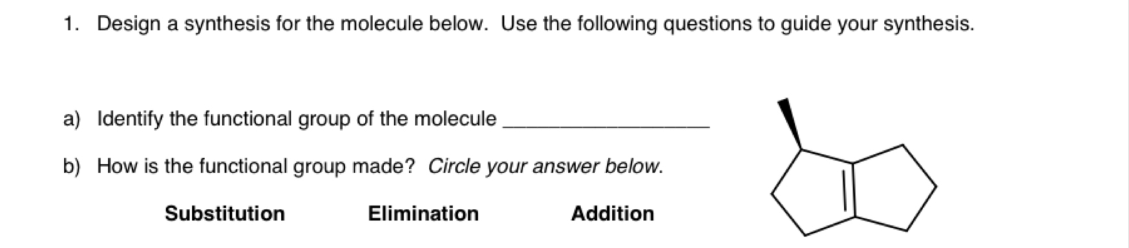 Solved Design a synthesis for the molecule below. Use the | Chegg.com
