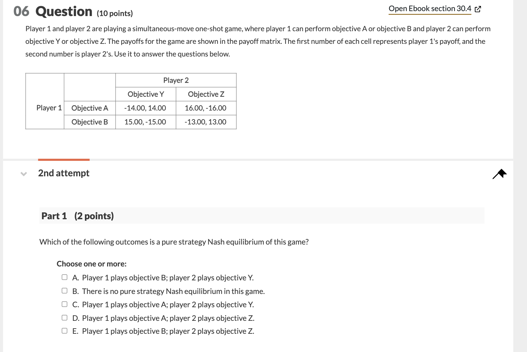 Solved Part 1 (2 ﻿points)Which of the following outcomes is | Chegg.com