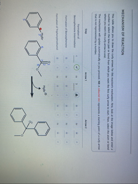 Solved MECHANISM OF REACTIONThis table allows you to draw | Chegg.com