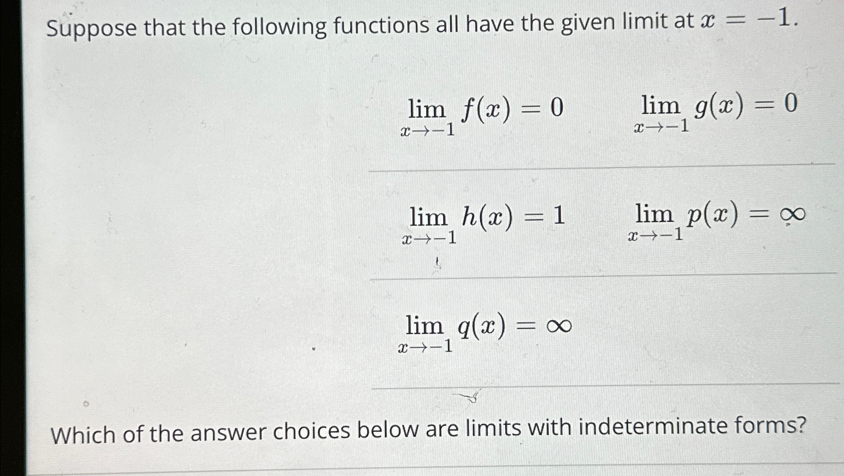 Solved Suppose that the following functions all have the | Chegg.com