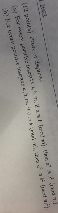 Solved 12663 (12 points) Prove or disprove. (a) For every | Chegg.com