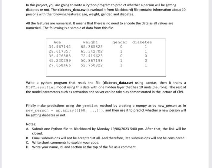 Solved In this project, you are going to write a Python | Chegg.com