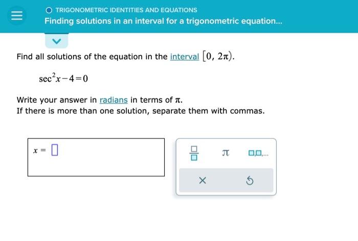 Solved Trigonometric Identities And Equations Finding