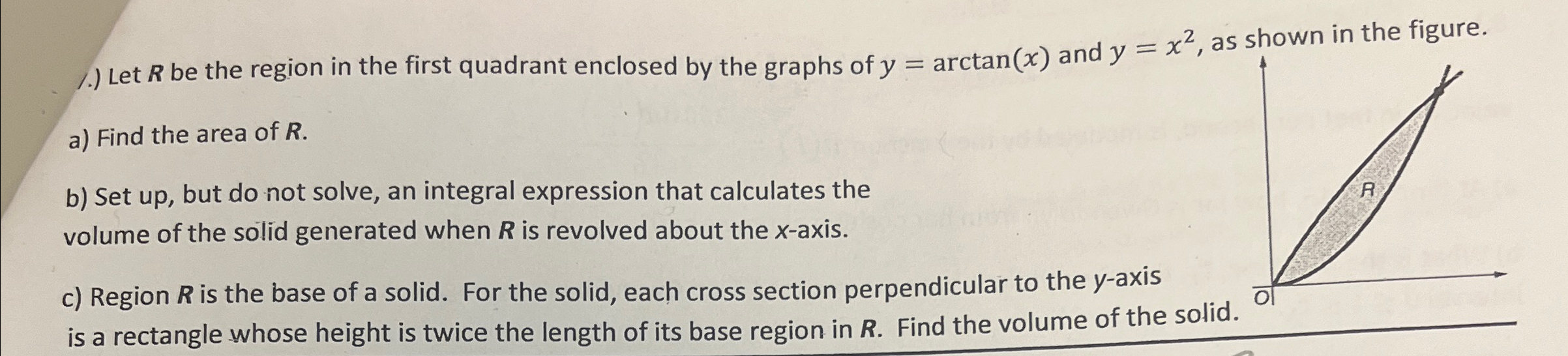 Solved 1.) ﻿Let R ﻿be the region in the first quadrant | Chegg.com
