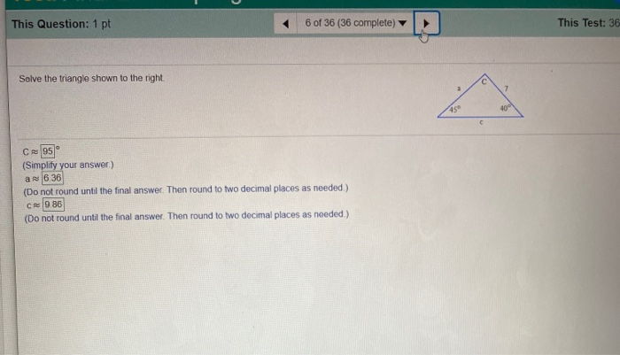 Solved This Question: 1 pt 6 of 36 (36 complete) This Test: | Chegg.com
