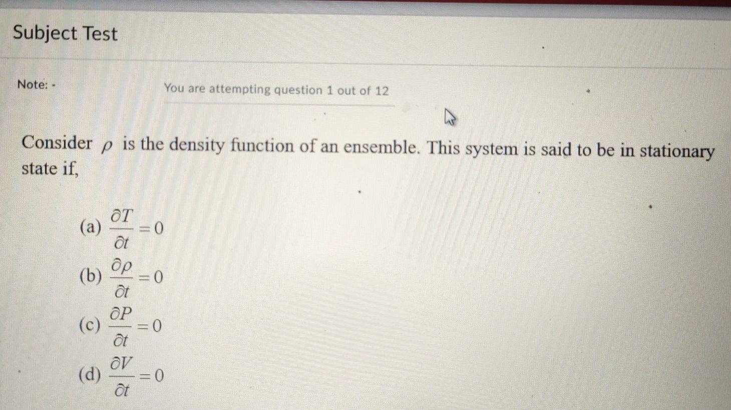 Solved Subject Test Note: - You are attempting question 1 | Chegg.com