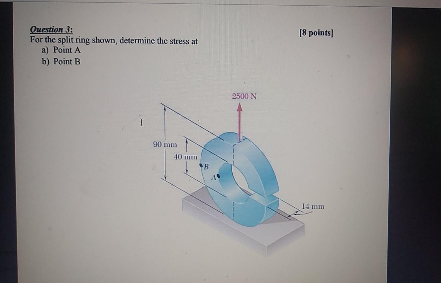 Solved [8 points) Question 3: For the split ring shown, | Chegg.com