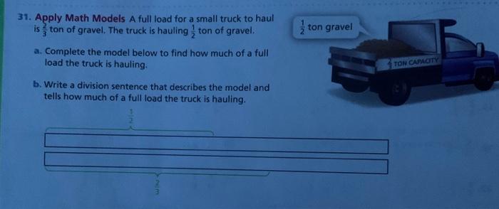 Solved 31. Apply Math Models A full load for a small truck | Chegg.com