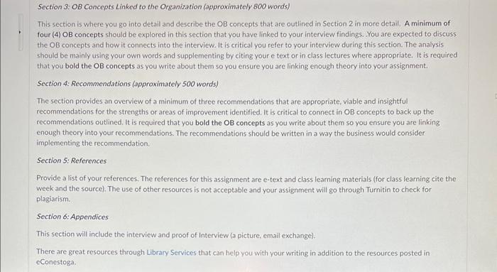 Solved Organizational Interview Assignment Instructions | Chegg.com