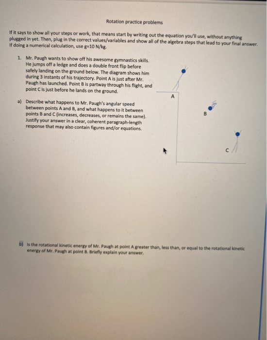 Solved Rotation practice problems If it says to show all | Chegg.com
