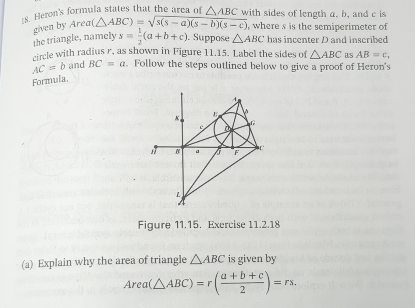Solved Heron's formula states that the area of ????ABC ﻿with | Chegg.com