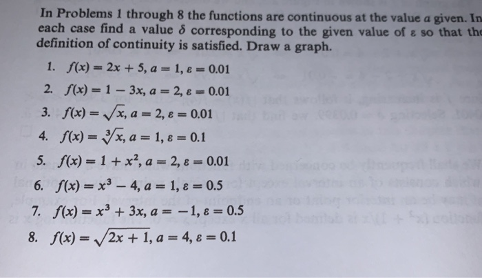 Solved In Problems 1 through 8 the functions are continuous | Chegg.com