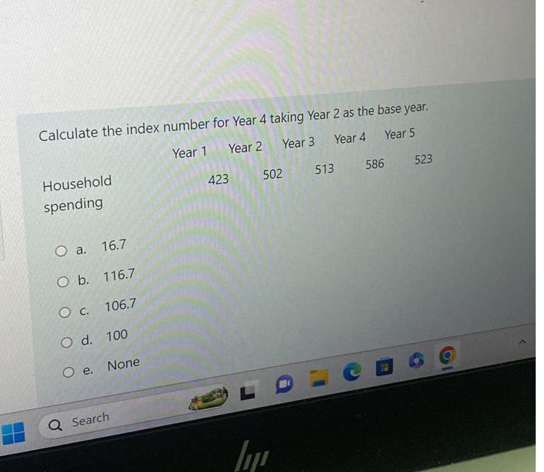 Solved Calculate the index number for Year 4 ﻿taking Year 2 | Chegg.com