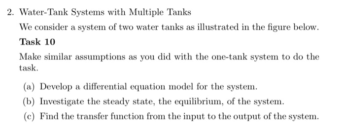 Solved 2. Water-Tank Systems with Multiple Tanks We consider | Chegg.com
