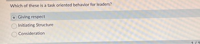 Which of these is a task oriented behavior for | Chegg.com