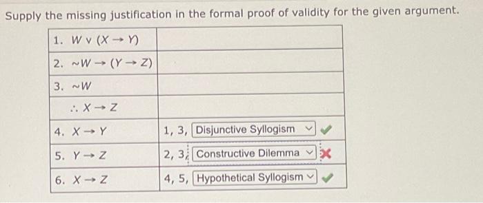 Solved upply the missing justification in the formal proof | Chegg.com