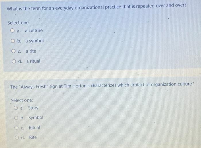 Solved Which of the following is an example of a rite of | Chegg.com