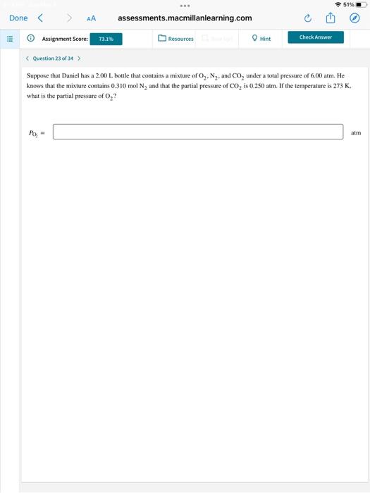 Solved 51% Done AA assessments.macmillanlearning.com 11: | Chegg.com