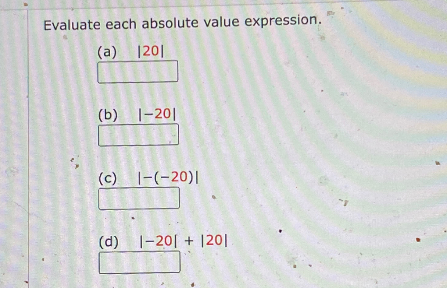 Solved Evaluate each absolute value | Chegg.com