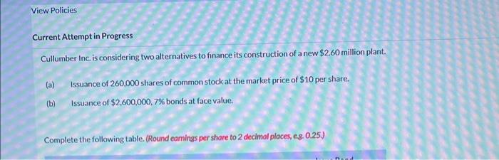 Solved Current Attempt in Progress Cullumber inc is | Chegg.com