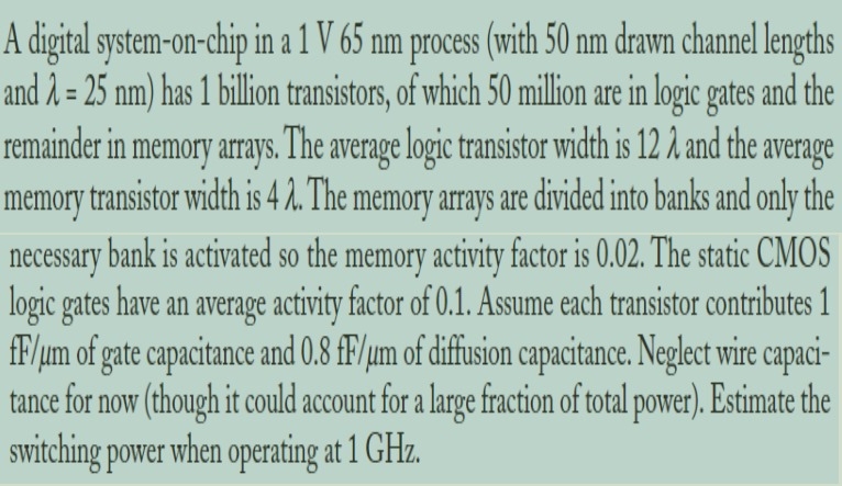 Solved A digital system-on-chip in a 1V65nm ﻿process (with | Chegg.com