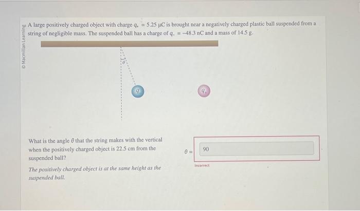 Solved A large positively charged object with charge | Chegg.com
