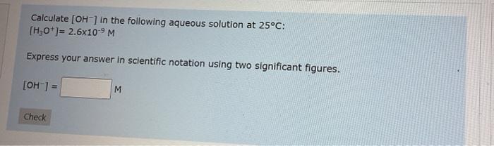 Solved Calculate [OH−]in the following aqueous solution at | Chegg.com