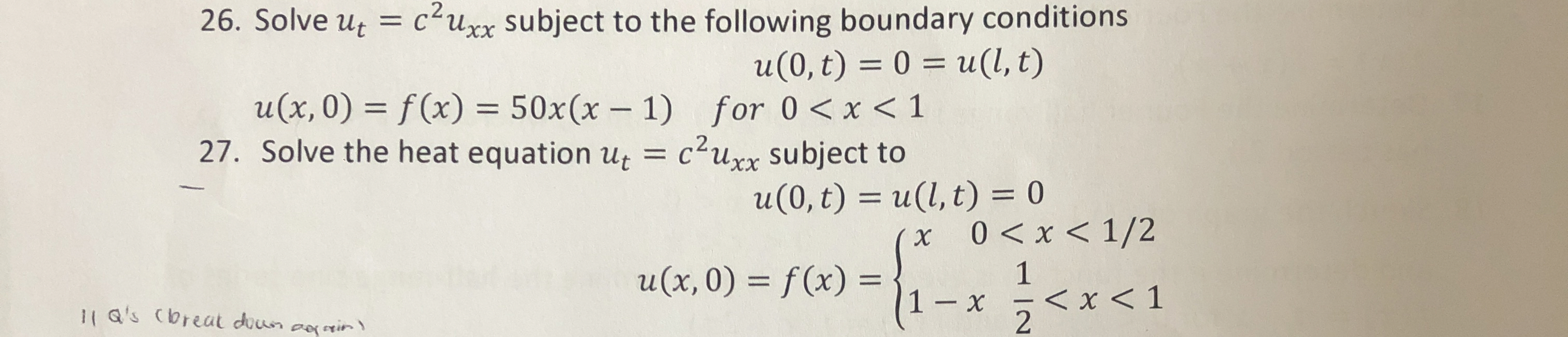 Solved Solve ut=c2u× ﻿subject to the following boundary | Chegg.com