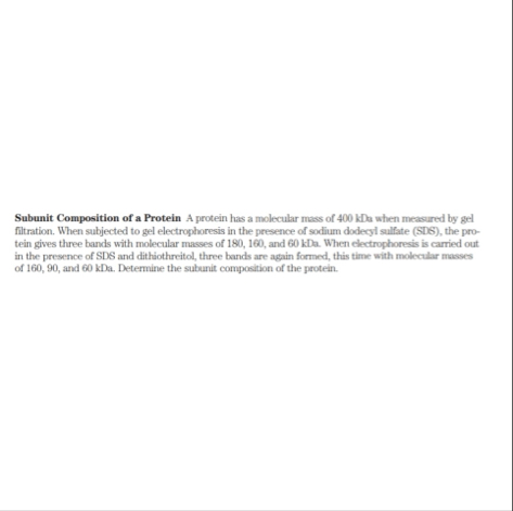 Solved Subunit Composition of a Protein A protein has a | Chegg.com