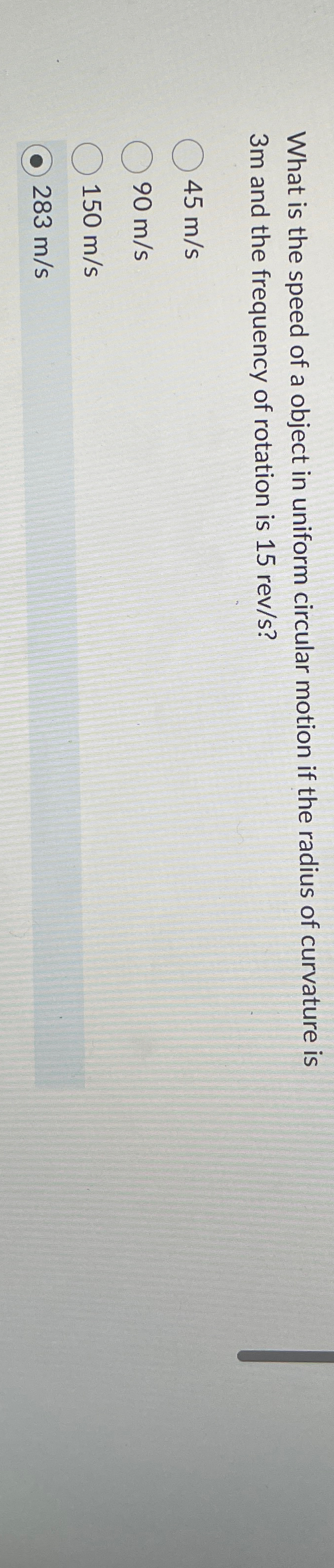 Solved What is the speed of a object in uniform circular | Chegg.com