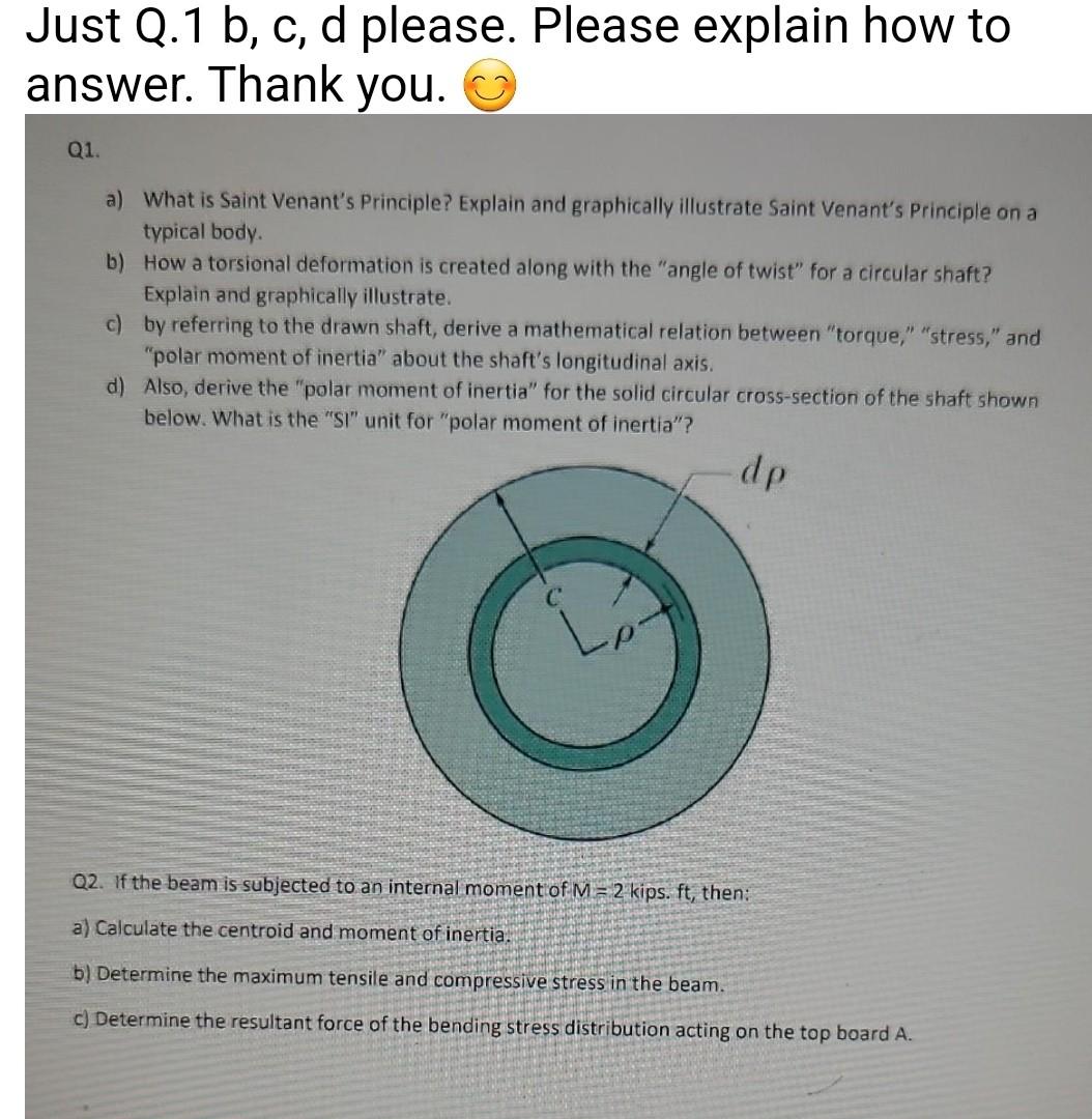Solved Just Q.1 b, c, d please. Please explain how to | Chegg.com