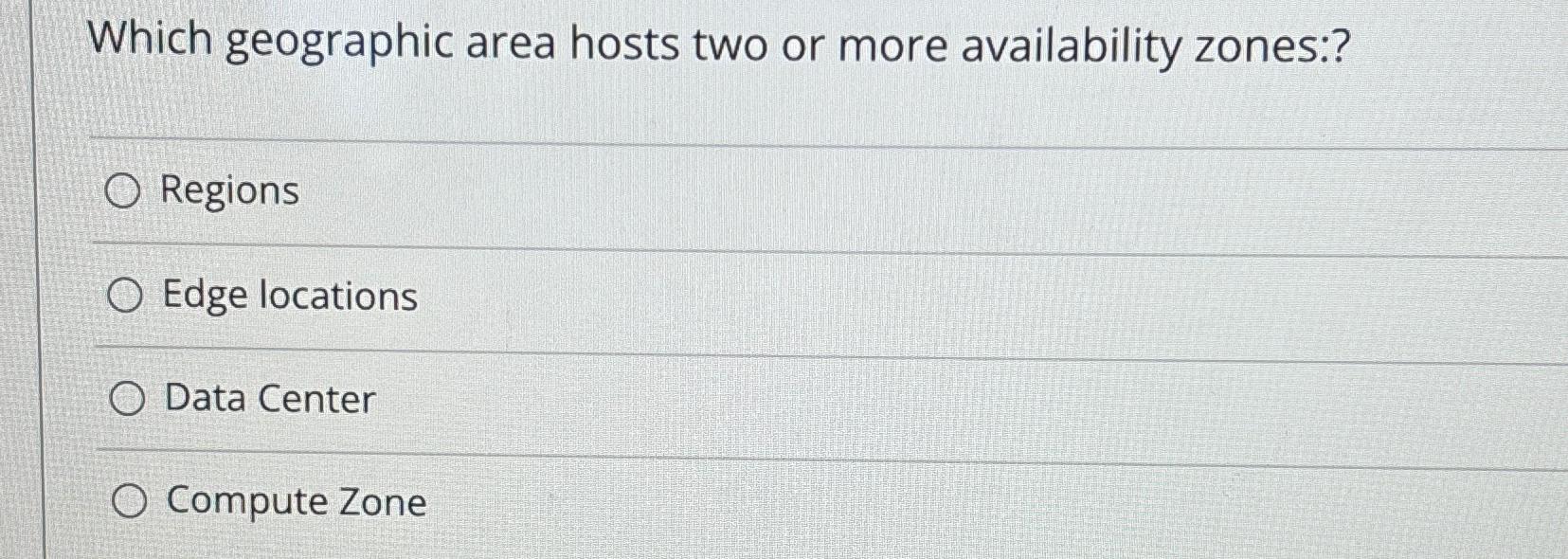 Solved Which geographic area hosts two or more availability | Chegg.com