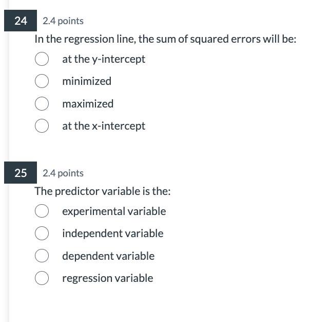 Solved In the regression line, the sum of squared errors | Chegg.com