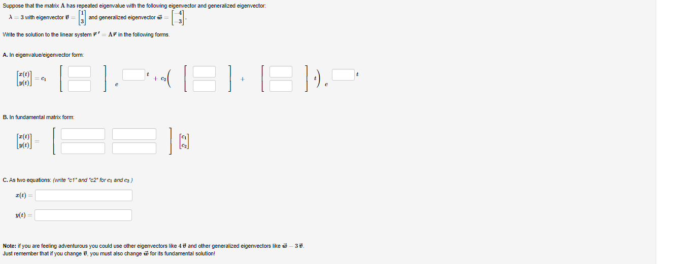 Suppose that the matrix A has repeated eigenvalue | Chegg.com