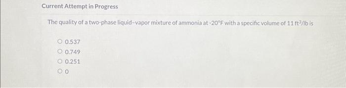 Solved Current Attempt in Progress The quality of a | Chegg.com