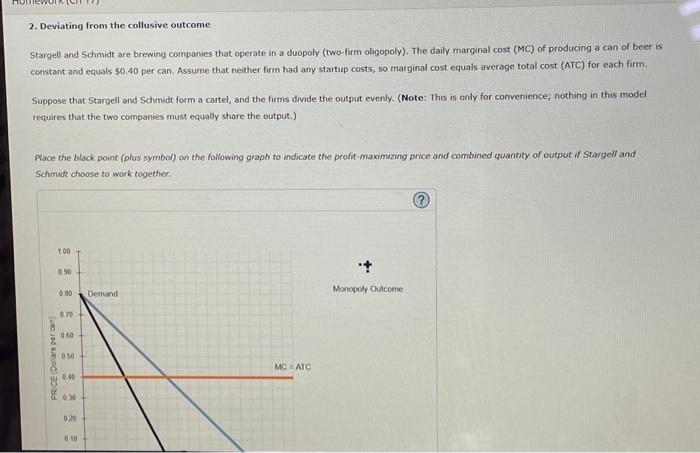 Solved 2. Deviating from the collusive outcome Stargell and | Chegg.com