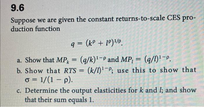 Solved Suppose we are given the constant returns-to-scale | Chegg.com