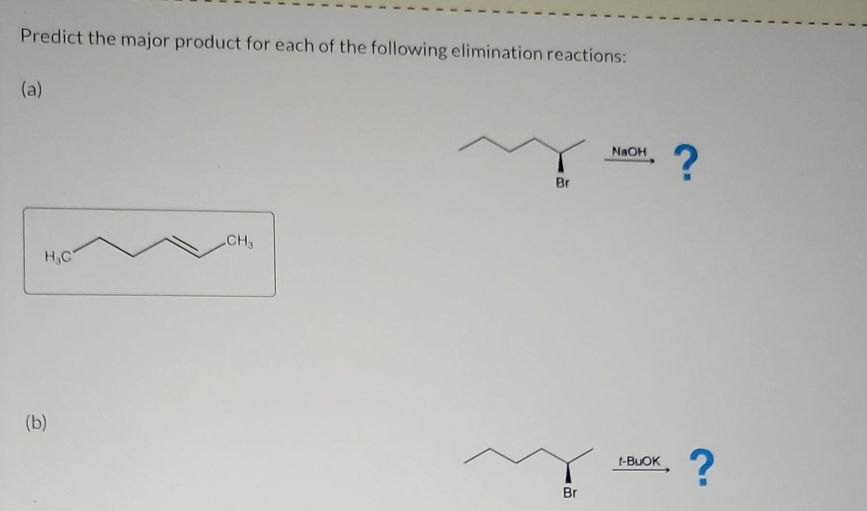 Solved Predict the major product for each of the following | Chegg.com