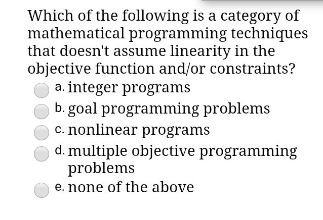 Solved Which of the following is a category of mathematical | Chegg.com