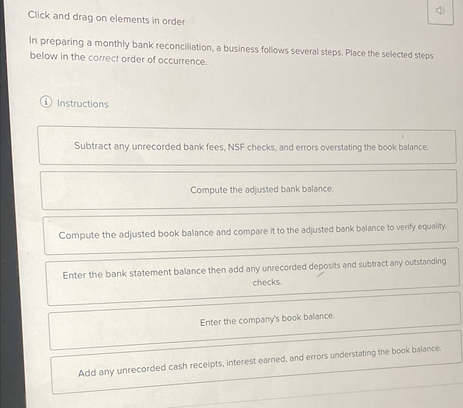 Solved Click and drag on elements in orderIn preparing a | Chegg.com