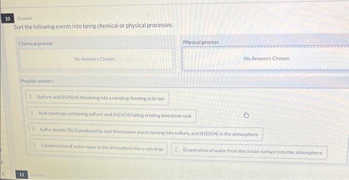 Solved 1000 ints Sort the following events into being | Chegg.com