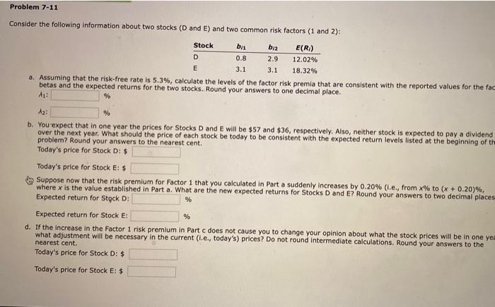 Solved Consider the following information about two stocks | Chegg.com