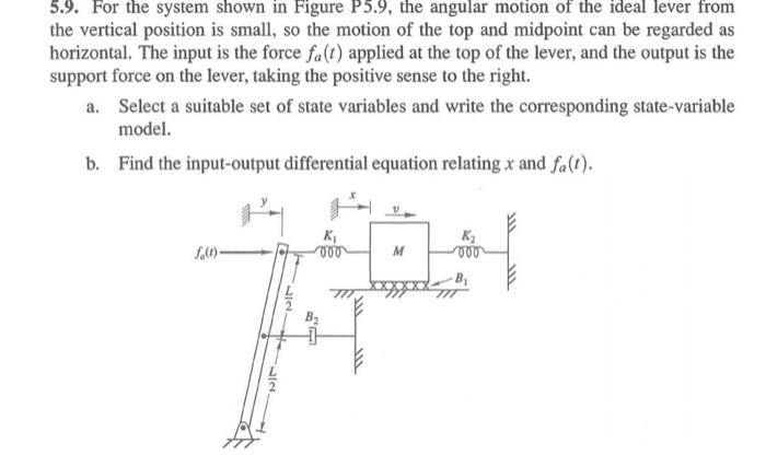 Solved 5.9. For the system shown in Figure P5.9, the angular | Chegg.com